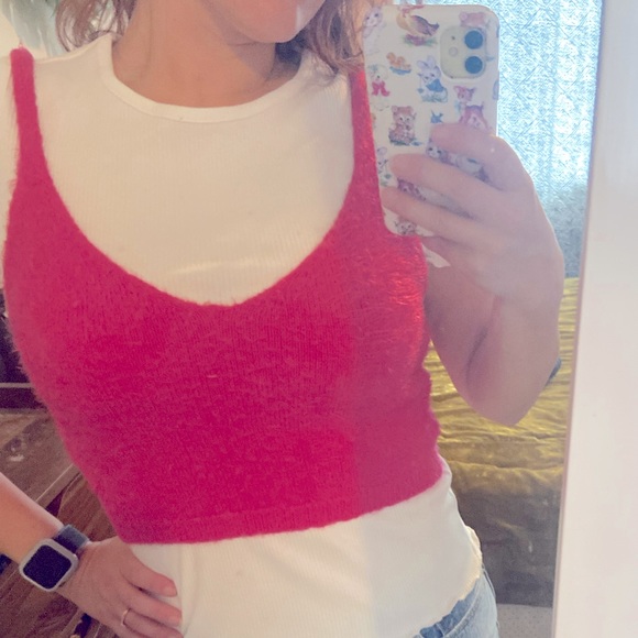 Forever 21 | Tops | Fuzzy Pink Crop Tank | Poshmark